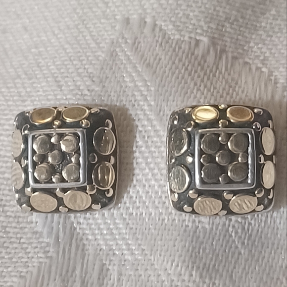 John Hardy | Jewelry | John Hardy Square Two Tone Dot Stud Earrings Ss ...